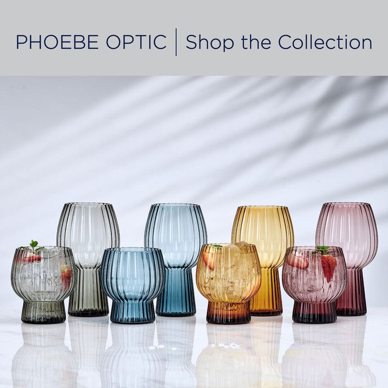 Phoebe Optic Blue Set of 4 Goblet Beverage Glasses