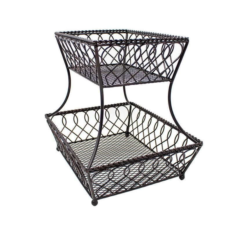 Loop Lattice 2 Tier Rectangular Fruit Storage Basket