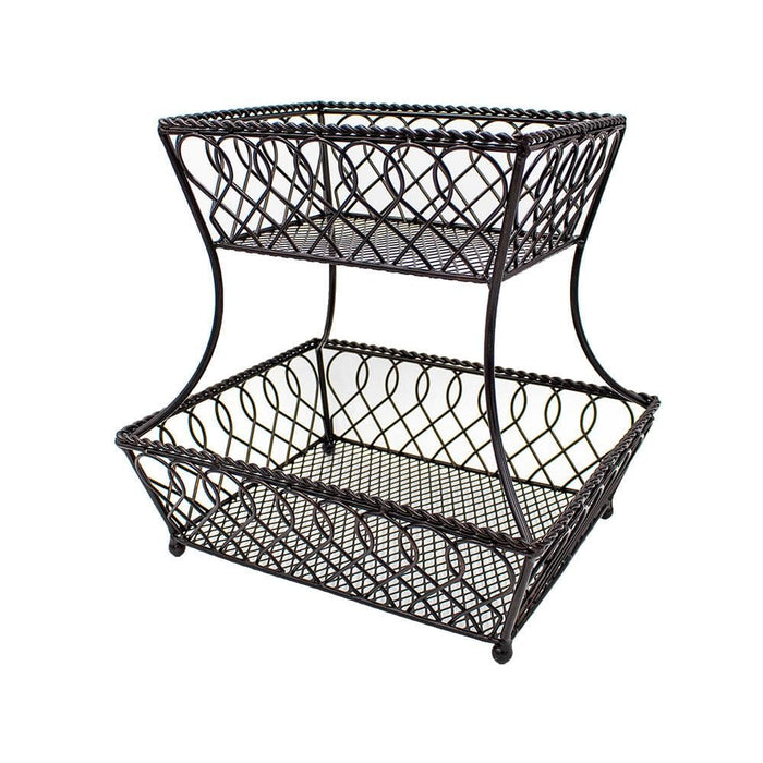 Loop Lattice 2 Tier Rectangular Fruit Storage Basket
