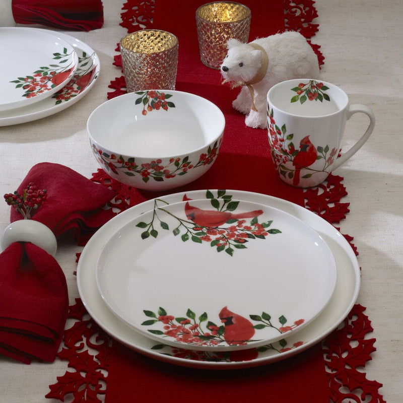 Cardinal Leaves 16 Piece Dinnerware Set, Service for 4