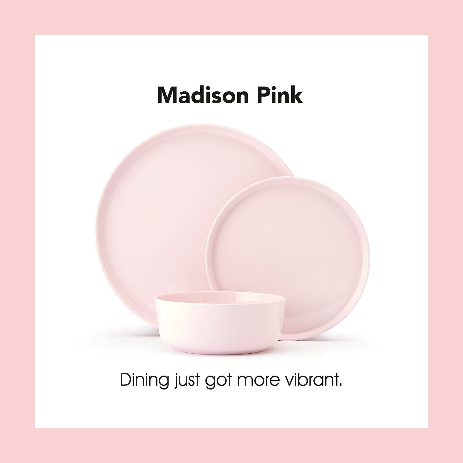Madison Pink 12 Piece Dinnerware Set, Service for 4