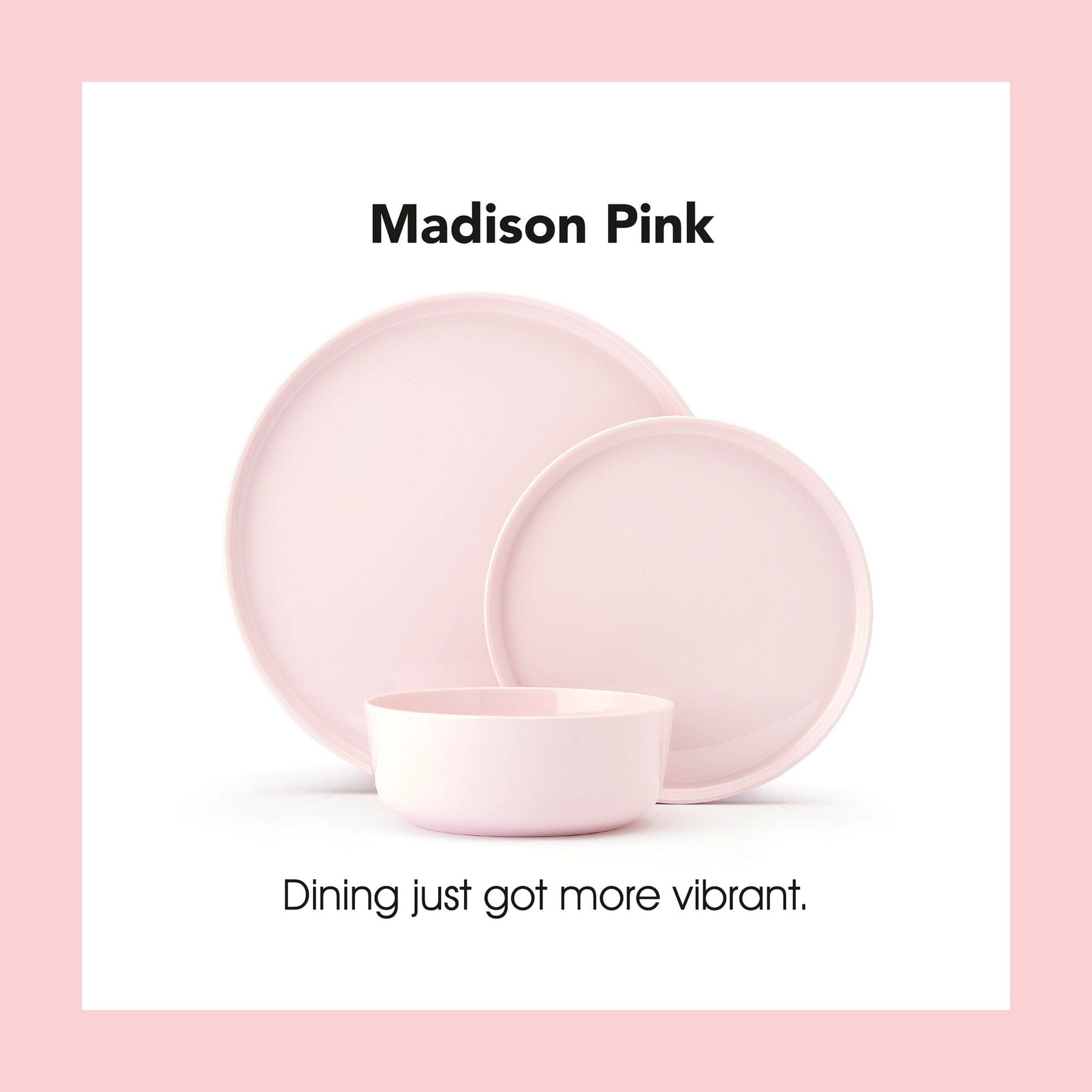 Madison Pink 12 Piece Dinnerware Set, Service for 4