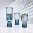 Phoebe Optic Blue Set of 4 Goblet Beverage Glasses
