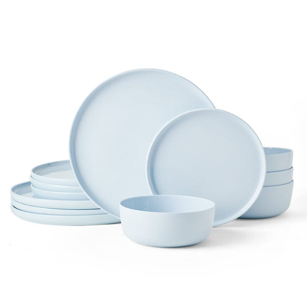 Madison 12 Piece Misty Blue Dinnerware Set, Service for 4