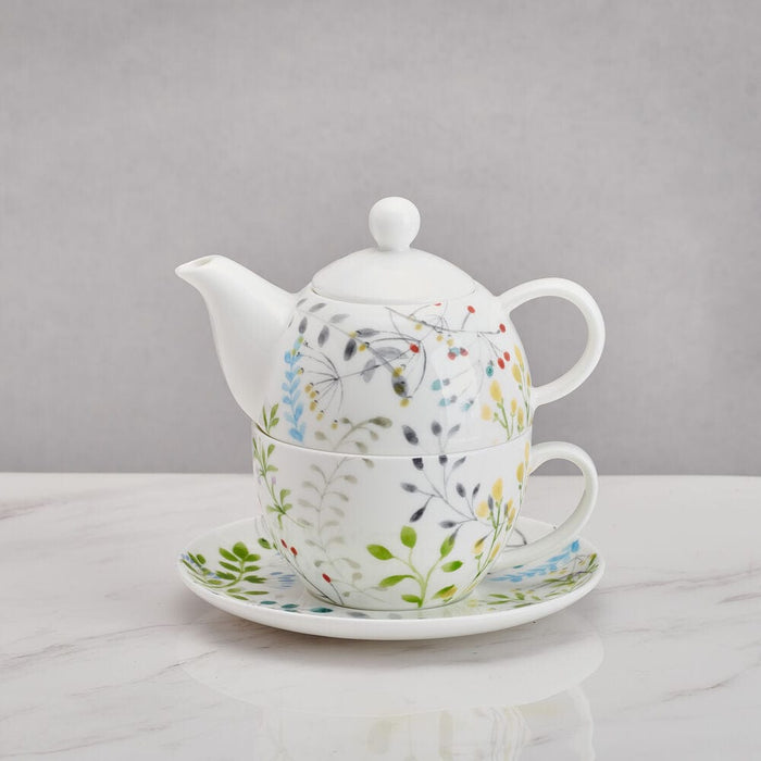 Tivoli Garden Teacup and Teacup and Tea Server Set for One