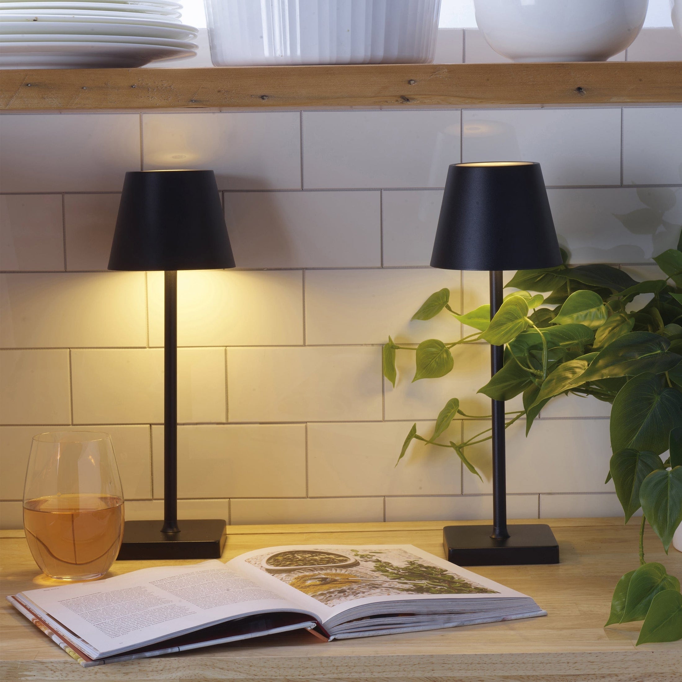 Cordless Rechargeable Set of 2 Table Lamps
