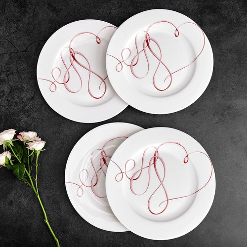 Love Story Pink Set of 4 Salad Plates