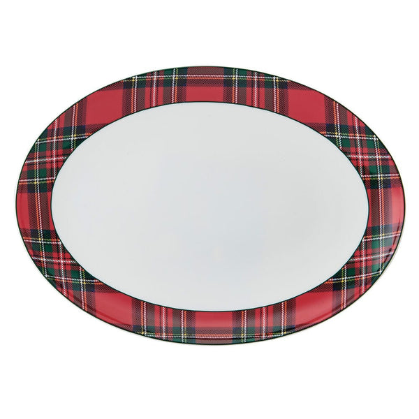 Tartan Red Oval Platter