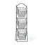 3 Tiered Standing Storage Rack with Market Baskets