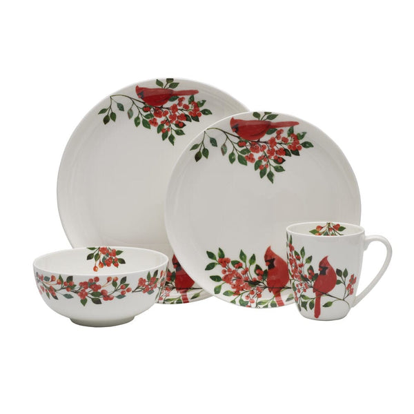 Cardinal Leaves 16 Piece Dinnerware Set, Service for 4
