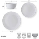 Abigail 12 Piece Dinnerware Set, Service for 4