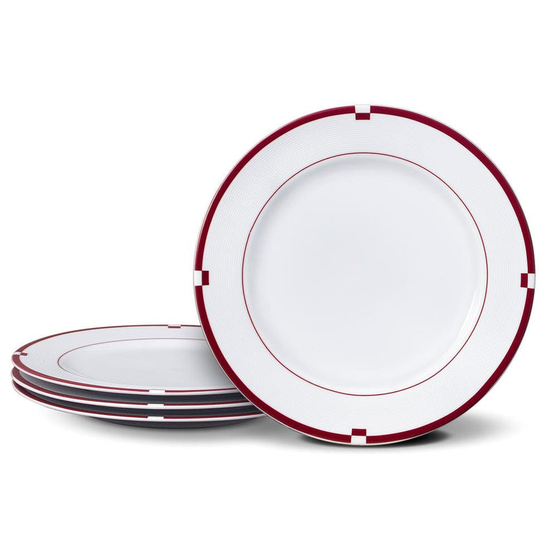 Jet Set Red Set of 4 Dinner Plates