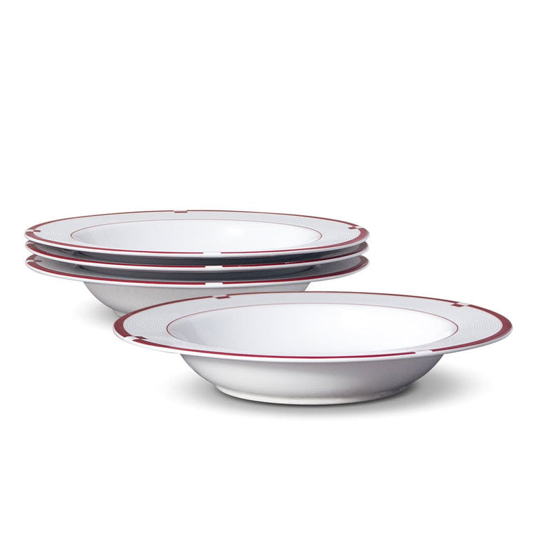 Jet Set Red Set of 4 Rim Soup Bowls