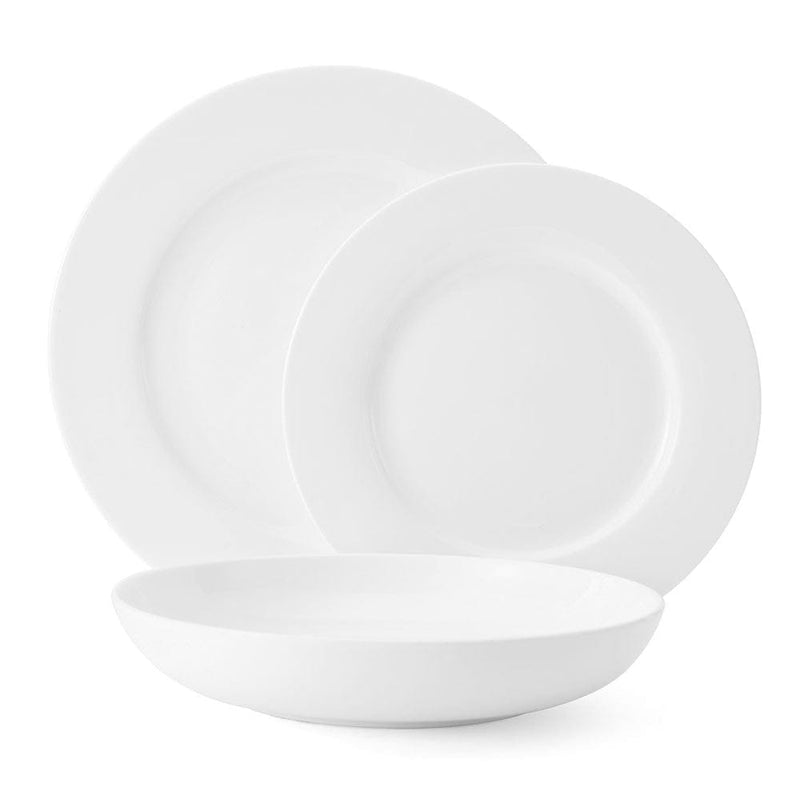 Lucerne White 12 Piece Dinnerware Pasta Bowl Set, Service for 4