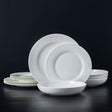 Lucerne White 12 Piece Dinnerware Pasta Bowl Set, Service for 4