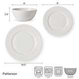 Patterson Vegan Bone 12 Piece Dinnerware Set, Service for 4 – Mikasa