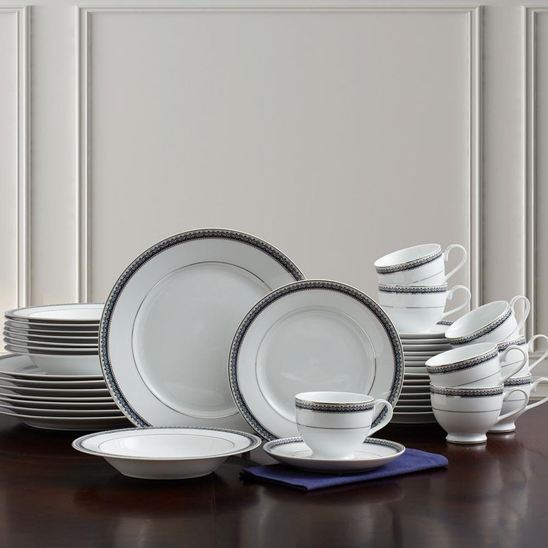 Platinum Crown Cobalt 40 Piece Dinnerware Set, Service for 8