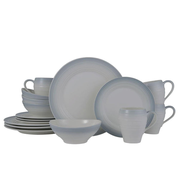 Swirl Ombre Grey 16 Piece Dinnerware Set, Service for 4